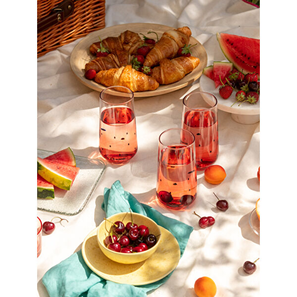 Baskılı Cam Bardak 3'lü 470 Ml