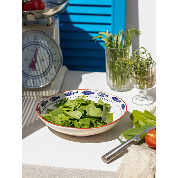 Balık Desenli Seramik Salata Kasesi 26 Cm Balık Desenli Seramik Salata Kasesi 26 Cm