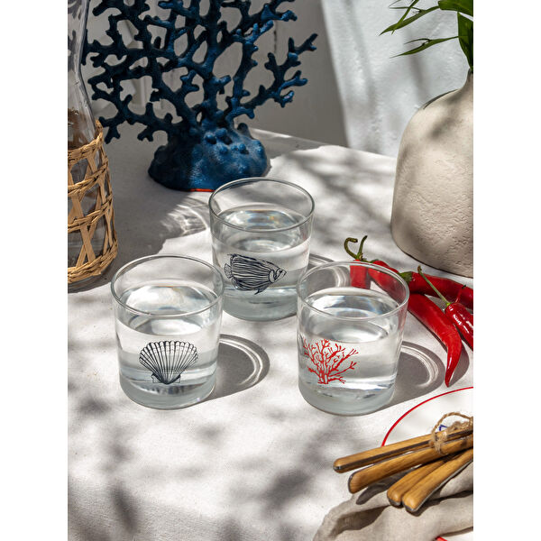 Baskılı Cam Bardak Seti 3'lü 380 Ml