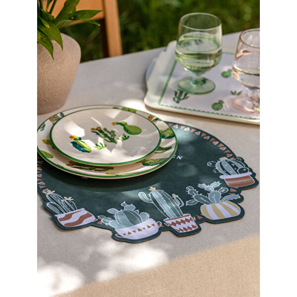 Kaktüs Baskılı Amerikan Servis 30x32 Cm