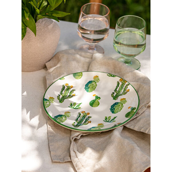 Kaktüs Desenli Seramik Tabak 21 Cm Kaktüs Desenli Seramik Tabak 21 Cm