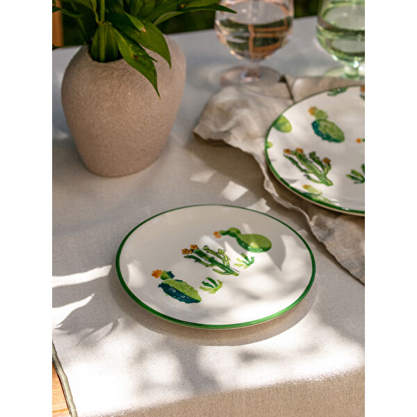 Kaktüs Desenli Seramik Tabak 16 Cm Kaktüs Desenli Seramik Tabak 16 Cm