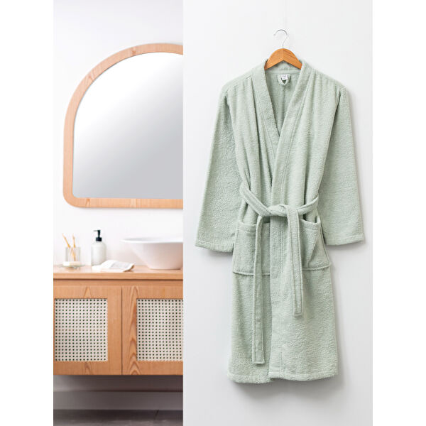 Düz V Yaka Uzun Kadın Bornoz