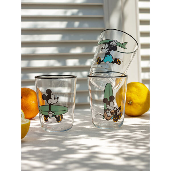Mickey Mouse Lisanslı Cam Bardak 3'lü 250 Ml