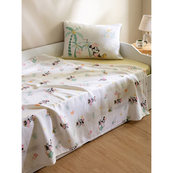 Minnie Mouse Lisanslı Pamuklu Tek Kişilik Çocuk Pike Takımı