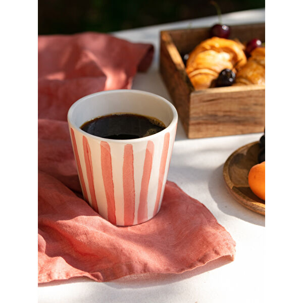 Çizgili Seramik Bardak 210 Ml