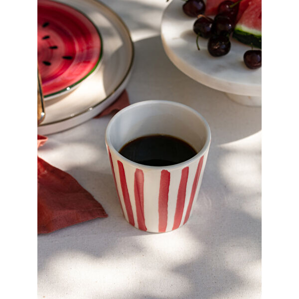 Çizgili Seramik Bardak 210 Ml