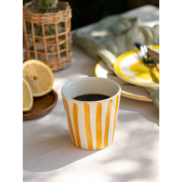 Çizgili Seramik Bardak 210 Ml