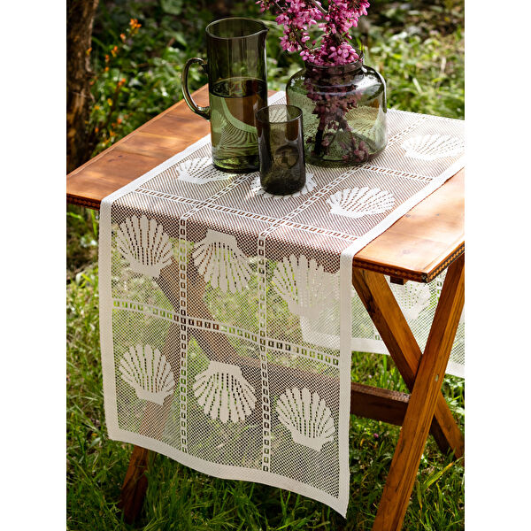 Deniz Kabuğu Dantel Runner 45x150 Cm