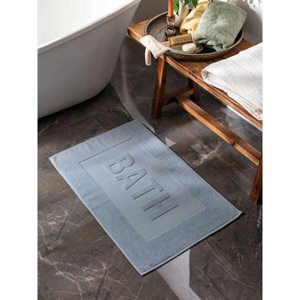 Yazı Desenli Pamuklu Banyo Paspası 50x70 Cm