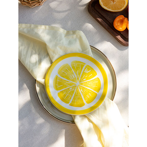 Limon Baskılı Seramik Pasta Tabağı 15 Cm Limon Baskılı Seramik Pasta Tabağı 15 Cm