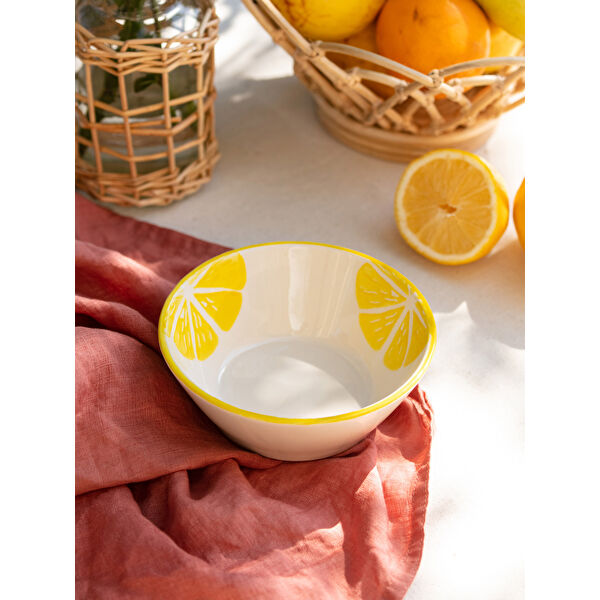 Limon Baskılı Seramik Kase 15 Cm Limon Baskılı Seramik Kase 15 Cm