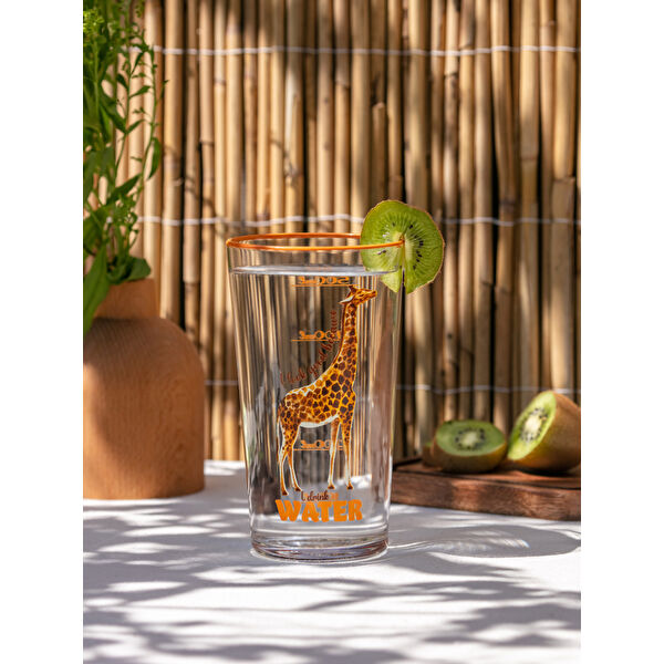 Zürafa Baskılı Cam Bardak 570 Ml Zürafa Baskılı Cam Bardak 570 Ml