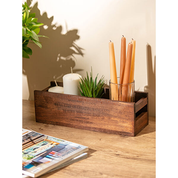 Baskılı Ahşap Organizer 33x11x10 Cm Baskılı Ahşap Organizer 33x11x10 Cm