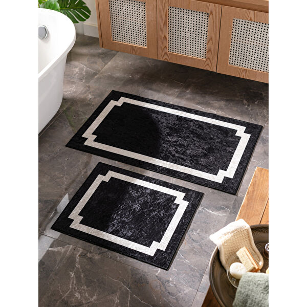 Renk Bloklu Banyo Paspası 2'li