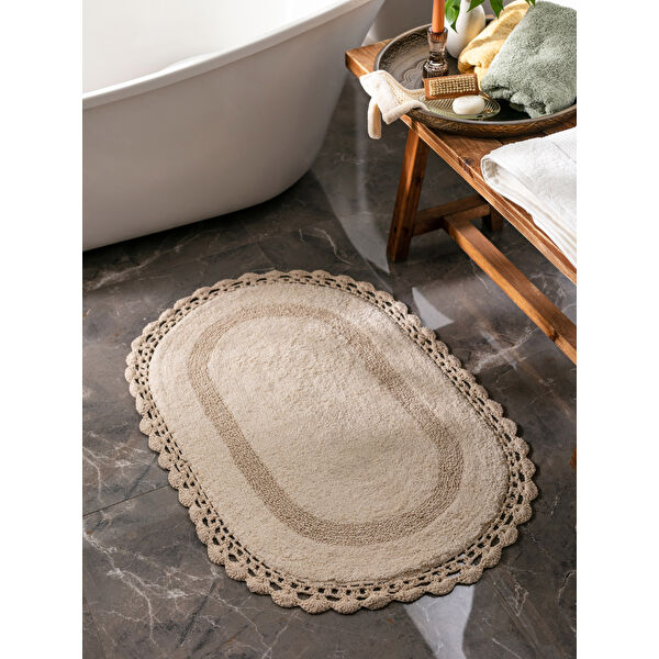 Dantel Detaylı Banyo Paspası 60x90 Cm Dantel Detaylı Banyo Paspası 60x90 Cm