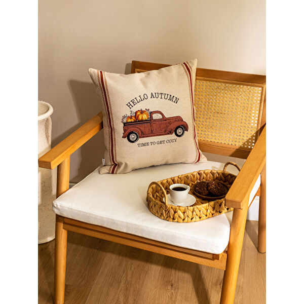 Desenli Jakar Kırlent Kılıfı 45x45 Cm