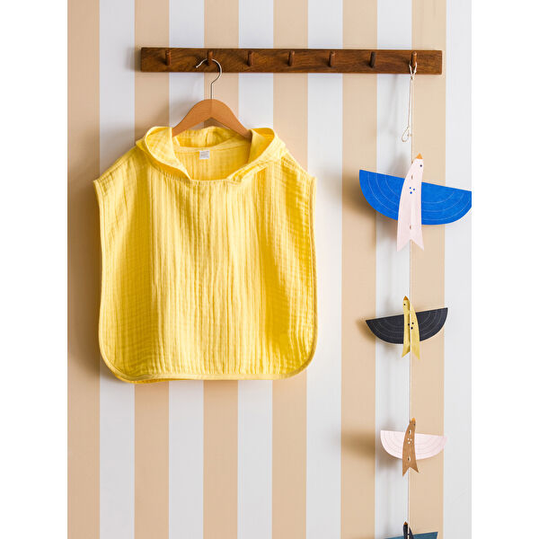 Kapüşonlu Basic Kız Bebek Panço