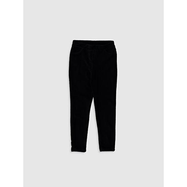 Beli Lastikli Basic Kadife Kız Çocuk Uzun Tayt