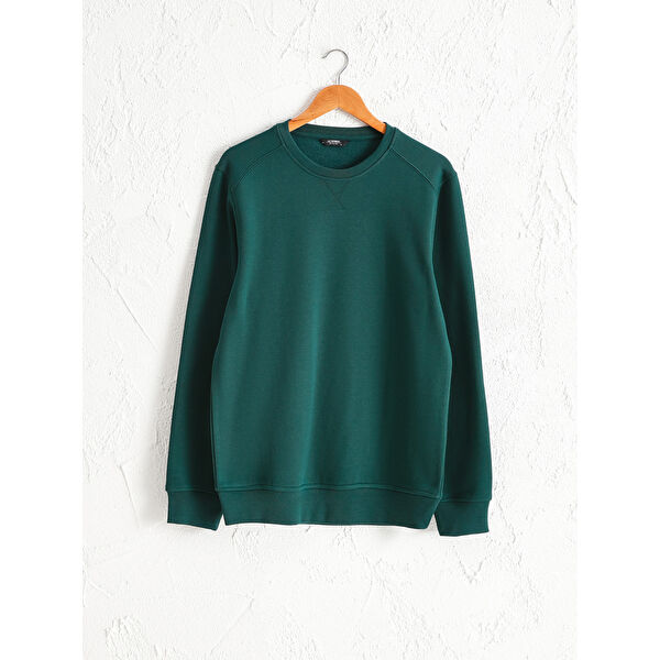Rahat Kalıp Bisiklet Yaka Basic Sweatshirt