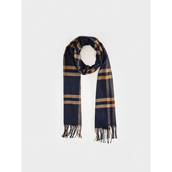 Ekoseli Saçaklı Atkı