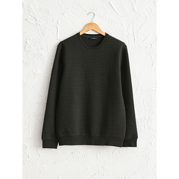 Bisiklet Yaka Basic Uzun Kollu Erkek Sweatshirt