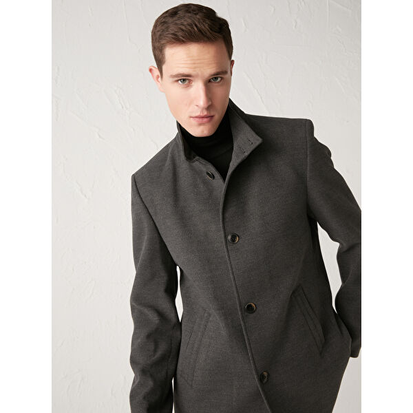 LCW CLASSIC Dik Yaka Erkek Kaşe Kaban