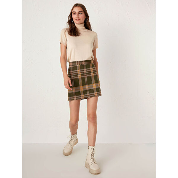 LCW CASUAL Dar Fit Ekose Kadın Mini Etek LCW CASUAL Dar Fit Ekose Kadın Mini Etek