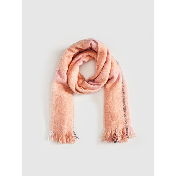 Ekoseli Buklet Saçaklı Atkı