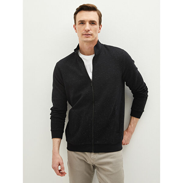 LCW GREEN Rahat Kalıp Dik Yaka Hırka