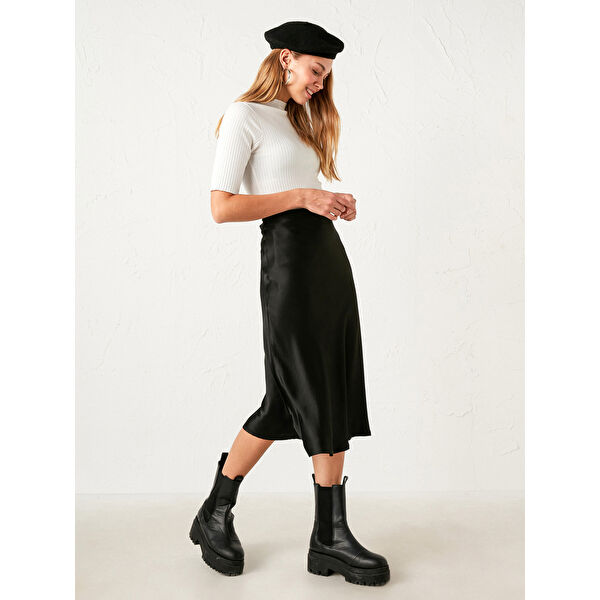 LCW CASUAL Standart Fit Saten Midi Etek LCW CASUAL Standart Fit Saten Midi Etek