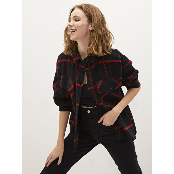 Ekose Oversize Kadın Oduncu Gömlek Ekose Oversize Kadın Oduncu Gömlek