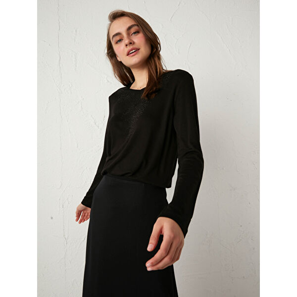 Parlak Taş Baskılı Esnek Tişört Parlak Taş Baskılı Esnek Tişört