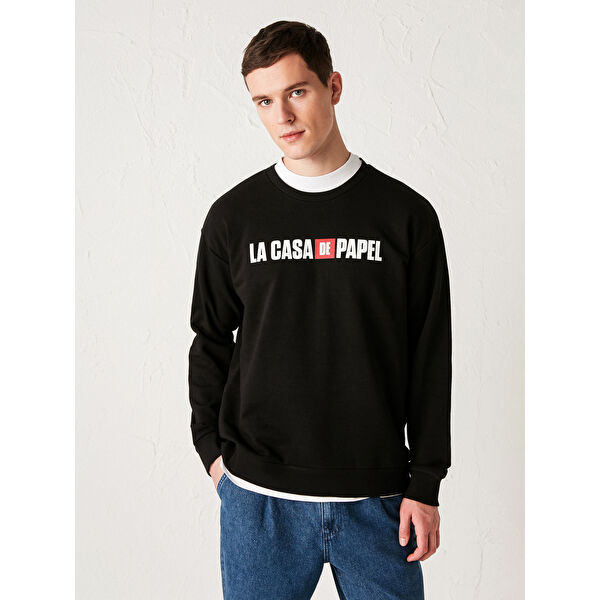 La Casa De Papel Baskılı Kalın Sweatshirt