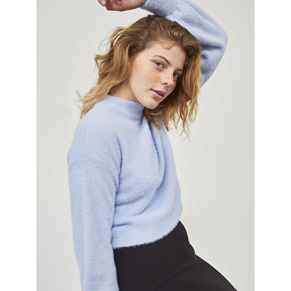 XSIDE Yumuşak Dokulu Crop Triko Kazak XSIDE Yumuşak Dokulu Crop Triko Kazak