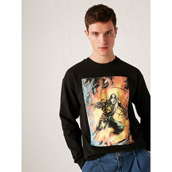 Mortal Kombat Baskılı Kalın Sweatshirt Mortal Kombat Baskılı Kalın Sweatshirt