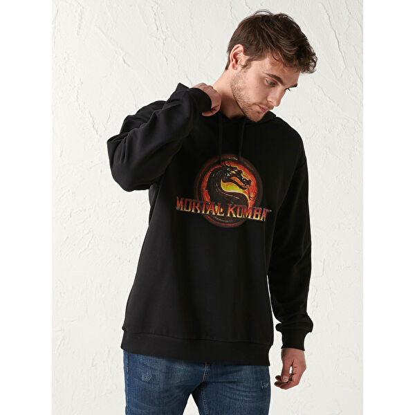 Mortal Kombat Baskılı Kapüşonlu Kalın Sweatshirt Mortal Kombat Baskılı Kapüşonlu Kalın Sweatshirt