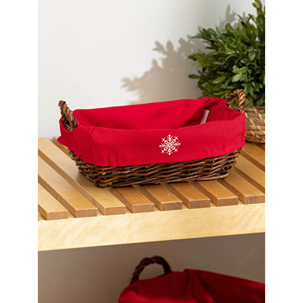 Yılbaşı Temalı Hasır Organizer Sepet
