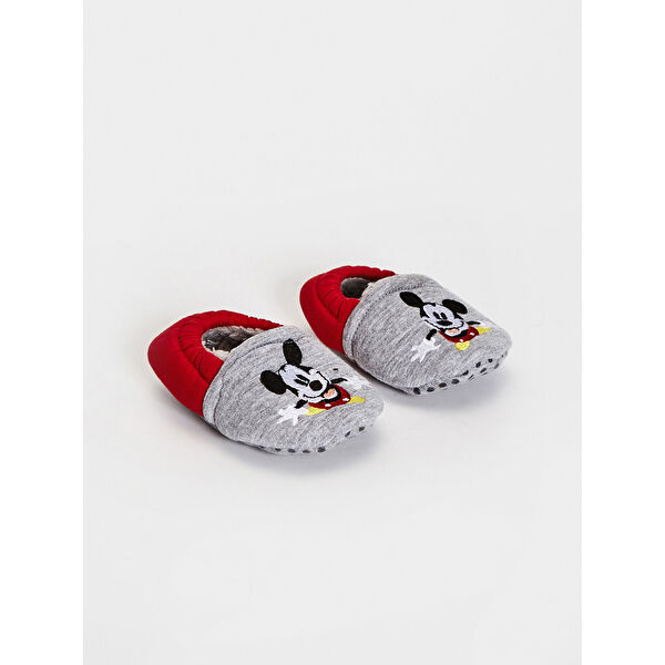 Erkek Bebek Mickey Mouse Lisanslı Yürüme Öncesi Ev Ayakkabısı