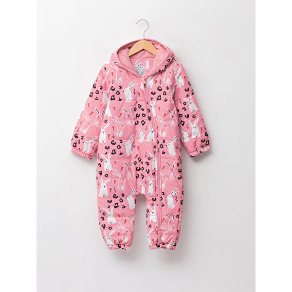 Kapüşonlu Uzun Kollu Baskılı Kız Bebek Fermuarlı Astronot Mont Kapüşonlu Uzun Kollu Baskılı Kız Bebek Fermuarlı Astronot Mont