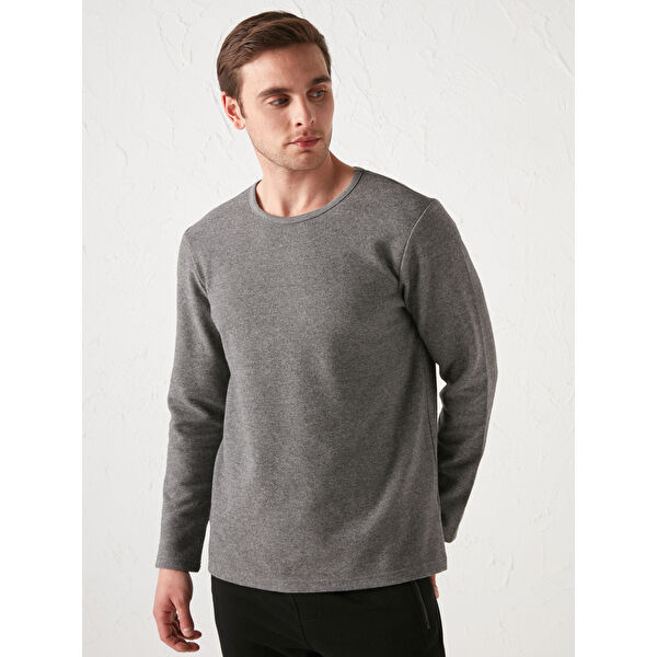 Bisiklet Yaka Uzun Kollu Pamuklu Erkek Fanila