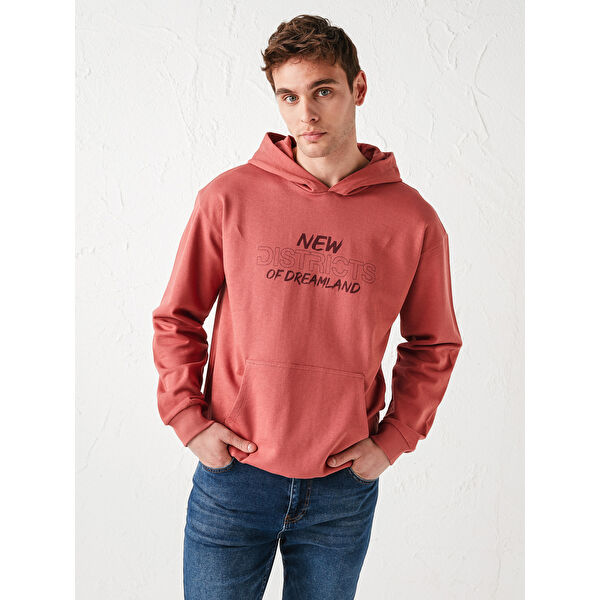 Kapüşonlu Uzun Kollu Baskılı Kalın Erkek Sweatshirt Kapüşonlu Uzun Kollu Baskılı Kalın Erkek Sweatshirt