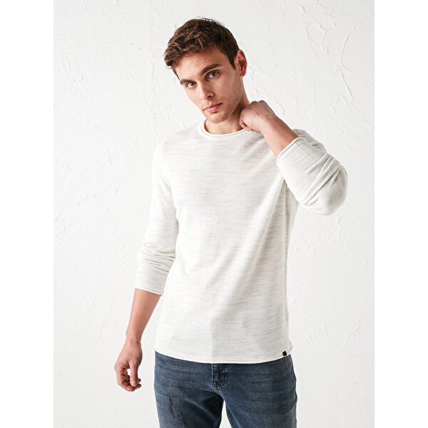 Bisiklet Yaka Uzun Kollu İnce Erkek Triko Kazak