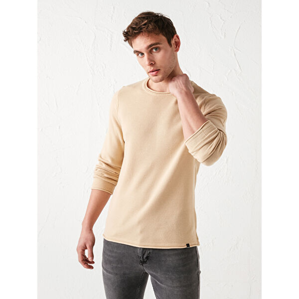 Bisiklet Yaka Uzun Kollu İnce Erkek Triko Kazak