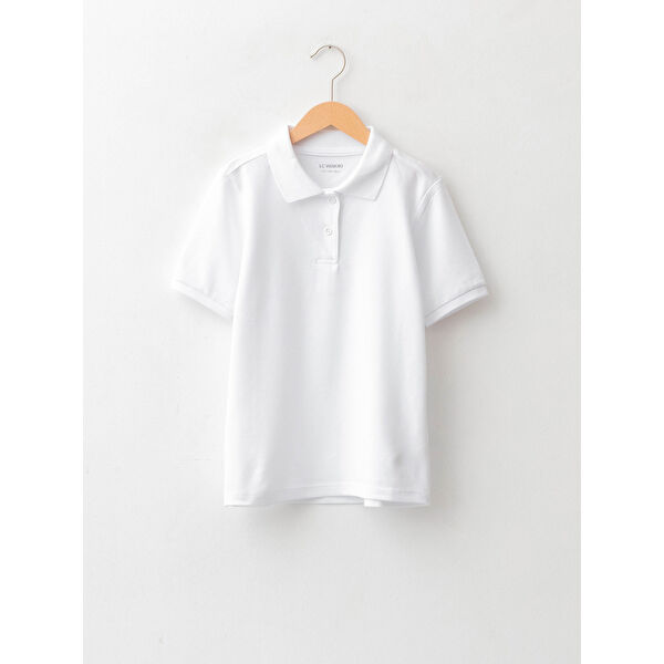 Polo Yaka Basic Kısa Kollu Kız Çocuk Tişört
