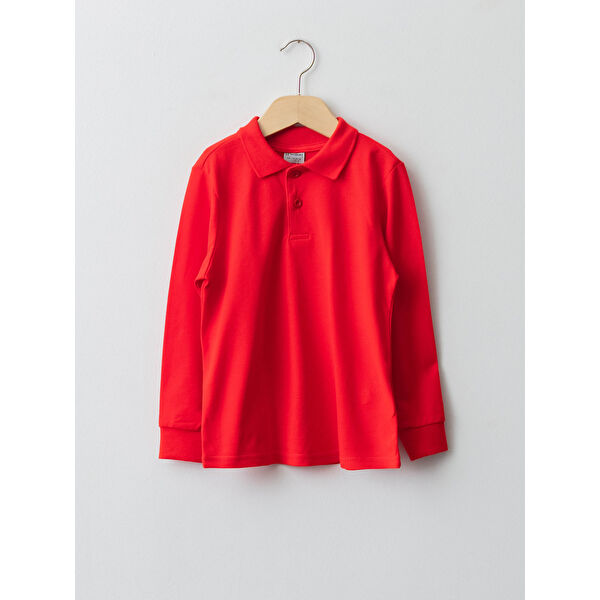 Polo Yaka Basic Uzun Kollu Erkek Çocuk Tişört