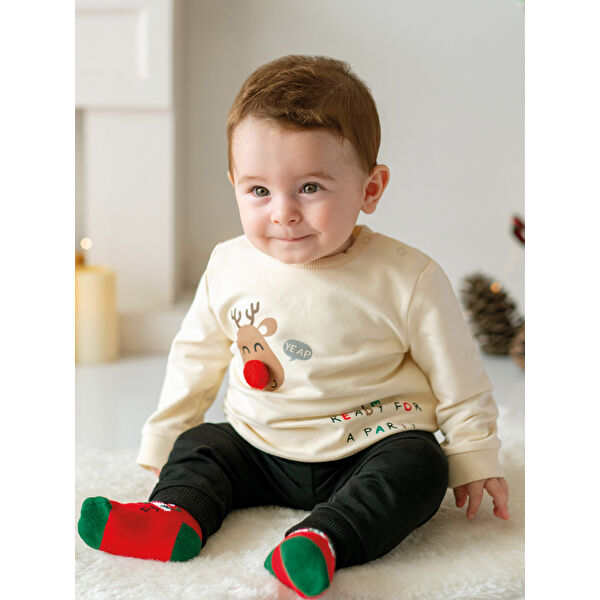 Beli Ribanalı Basic Erkek Bebek Eşofman Alt 2'li Beli Ribanalı Basic Erkek Bebek Eşofman Alt 2'li