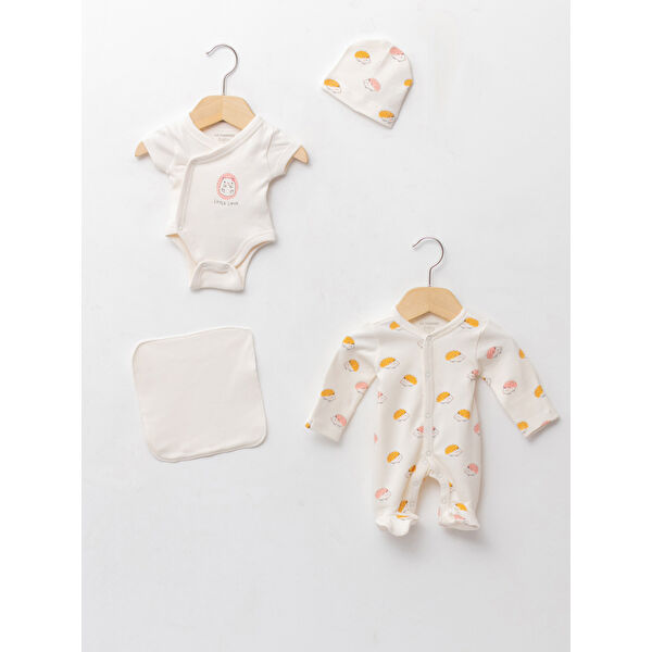 Baskılı Prematüre Kız Bebek Hastane Çıkış Seti