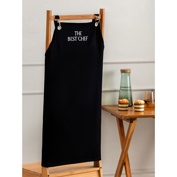 Slogan Nakışlı Gabardin Mutfak Önlüğü 57x75 Cm