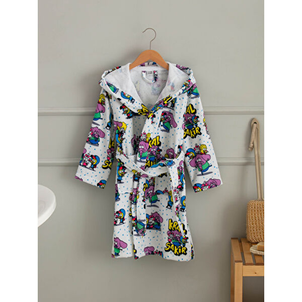 Kral Şakir Lisanslı Kapüşon Yaka Erkek Çocuk Bornoz Kral Şakir Lisanslı Kapüşon Yaka Erkek Çocuk Bornoz